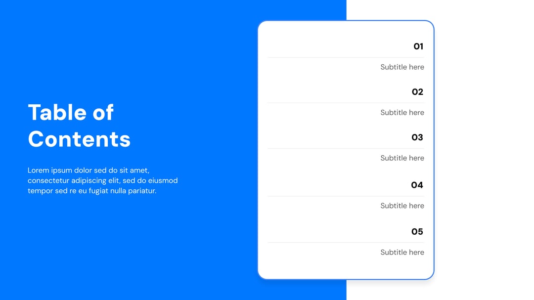 Free Table of Contents Template for Google Slides & PPT