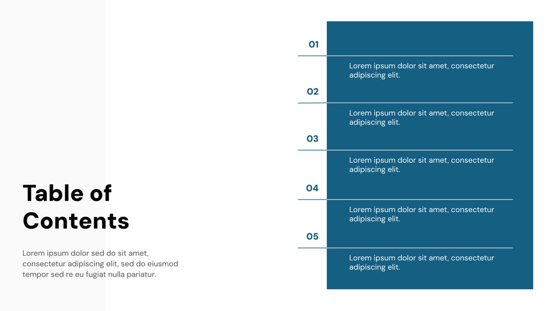Free Table of Contents Template for Google Slides & PPT