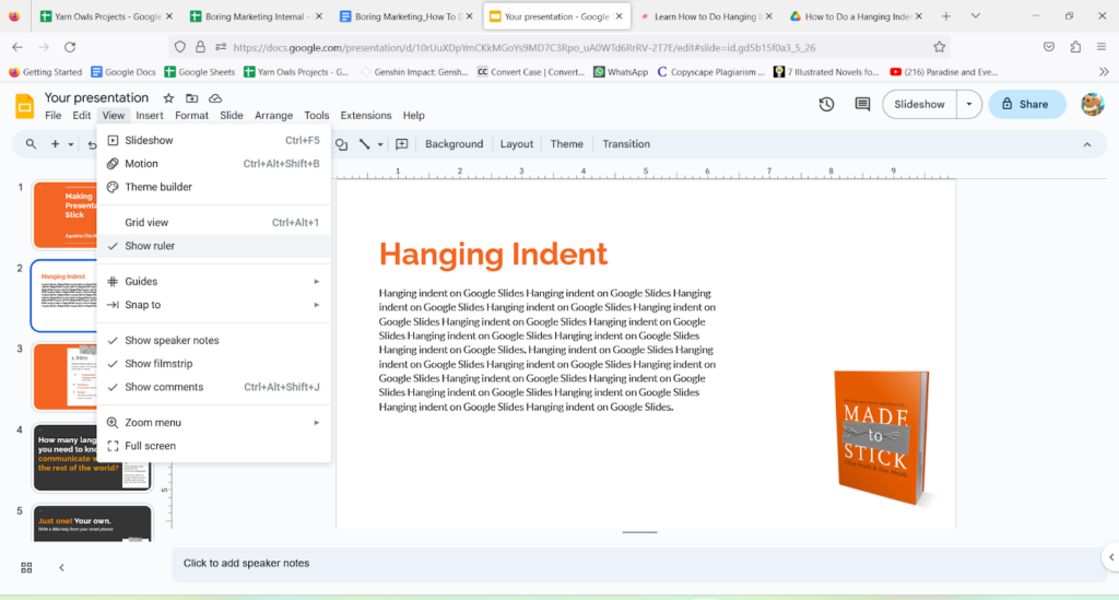 How To Do Hanging Indent On Google Slides: 3 Easy Ways