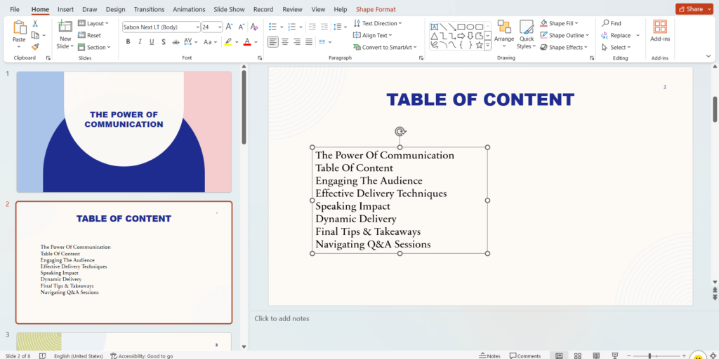 How to Create a Table of Contents for PPT? | SlidesAI