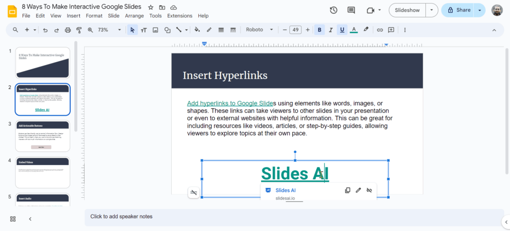 8 Ways To Make Interactive Google Slides | Slides AI