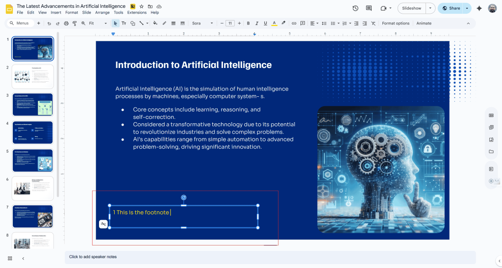 How to Add Footnotes in Google Slides? | SlidesAI