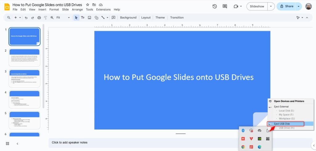 Easy Steps to Put Google Slides onto USB Drives - SlidesAI