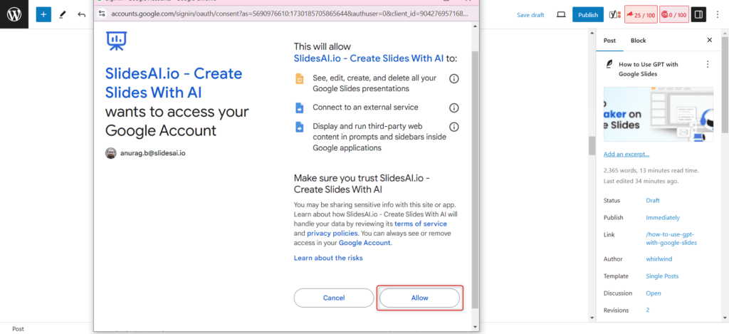 How to Use ChatGPT to Create a Google Slides - SlidesAI