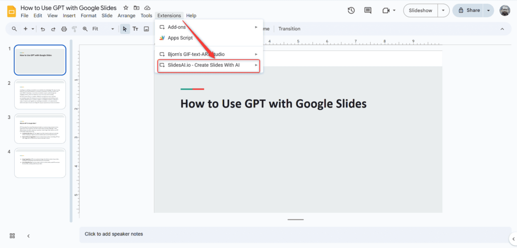 How to Use ChatGPT to Create a Google Slides - SlidesAI