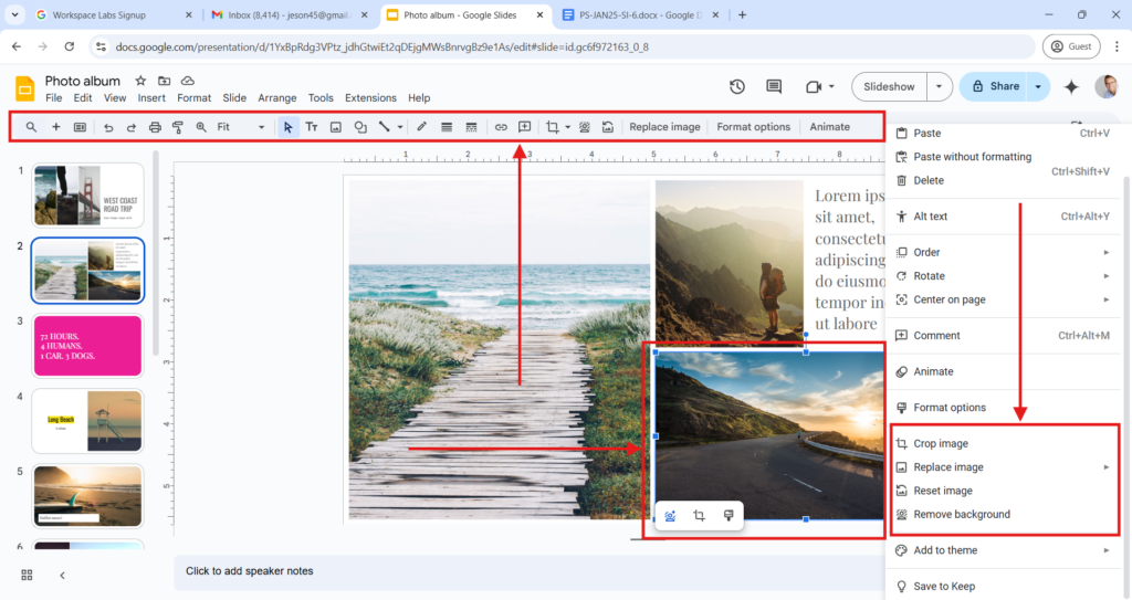 How to Erase the Background of a Picture Google Slides?