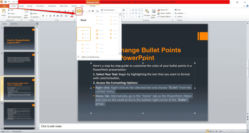 How to Change Bullet Points Color in PowerPoint - SlidesAI