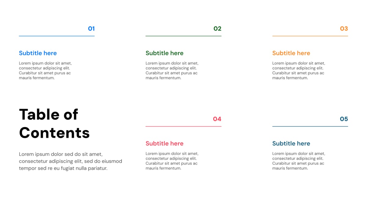 Free Table of Contents Template for Google Slides & PPT