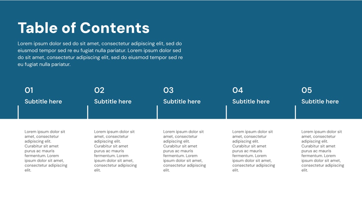 Free Table of Contents Template for Google Slides & PPT