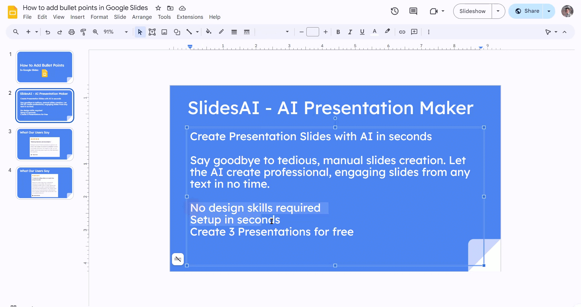 How to Add Bullet Points in Google Slides? A Complete Guide