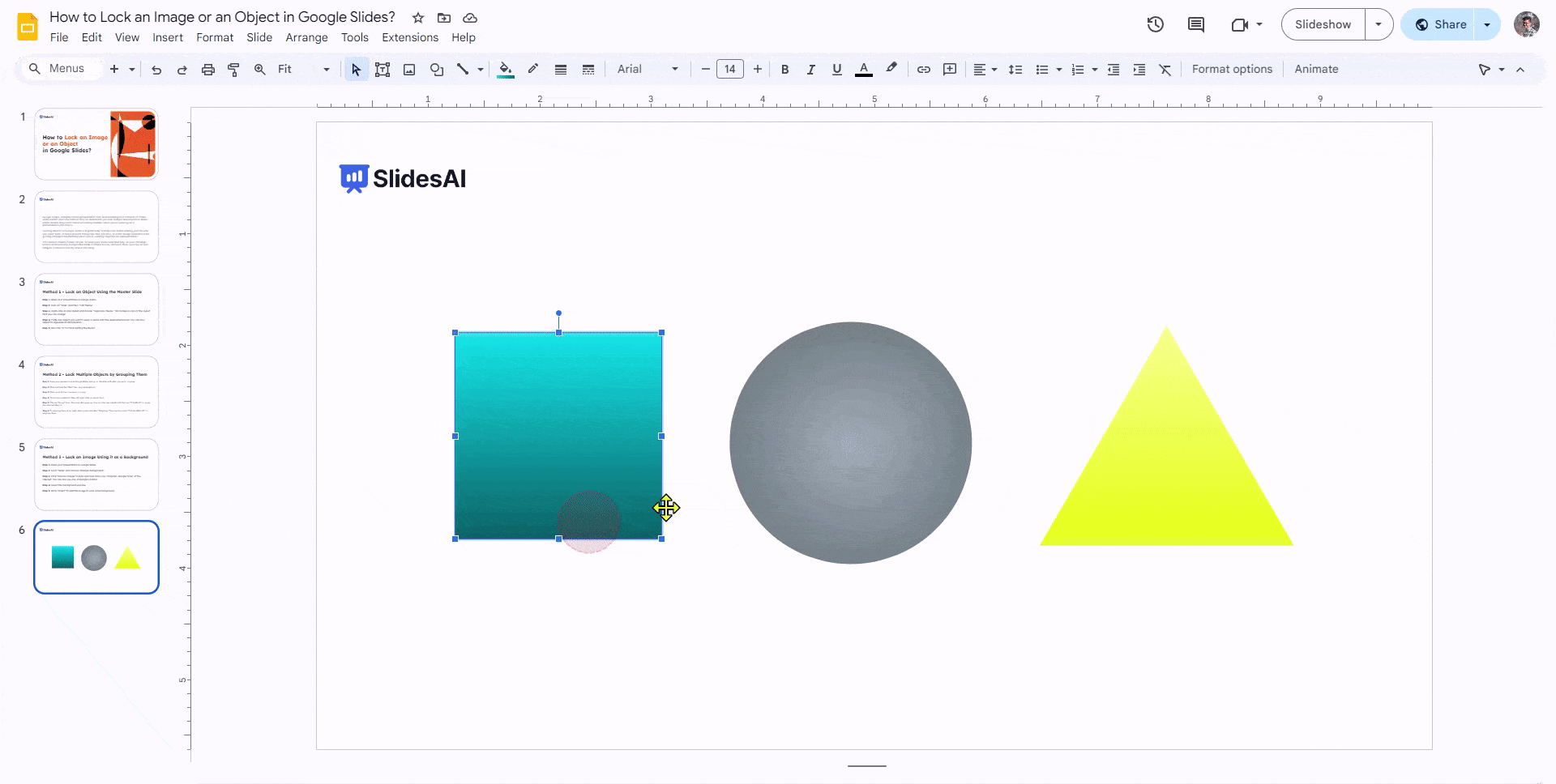 How to Lock an Image or an Object in Google Slides?