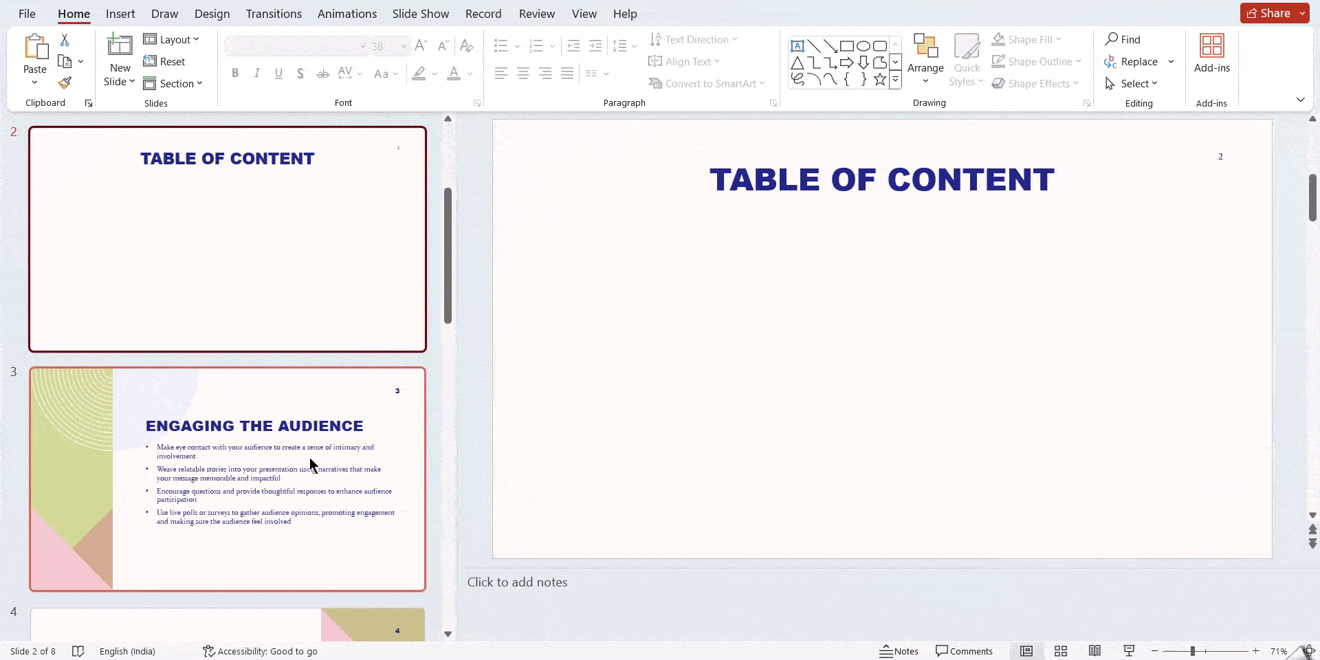 How To Create A Table Of Contents For Ppt Slidesai