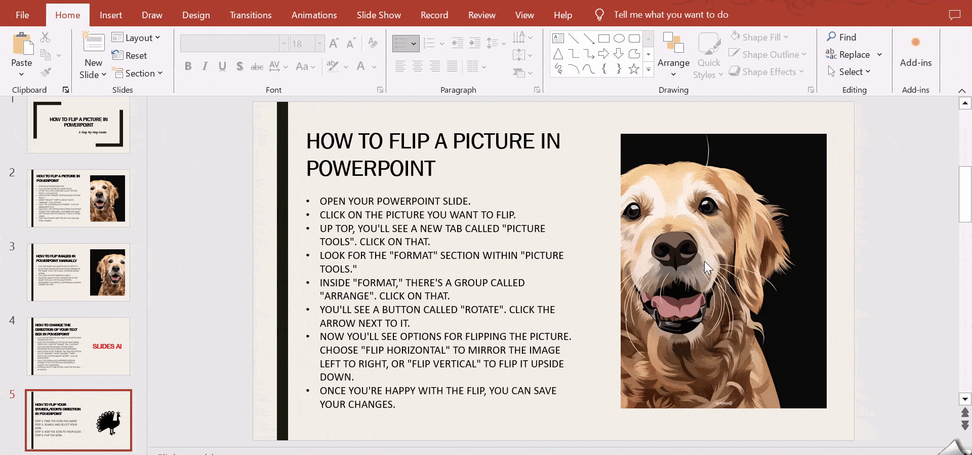 How To Flip A Picture In Powerpoint Simple Steps