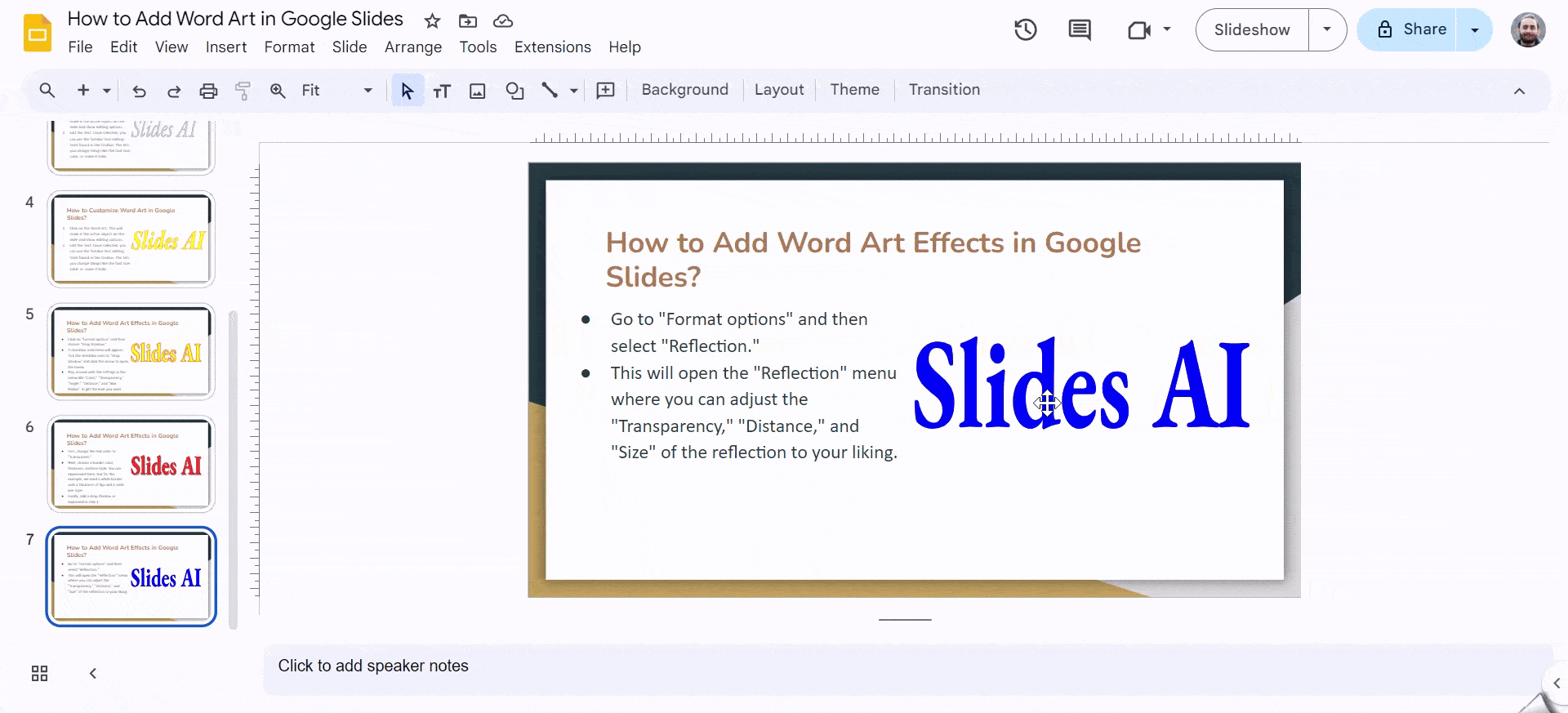 How to Add Word Art in Google Slides?
