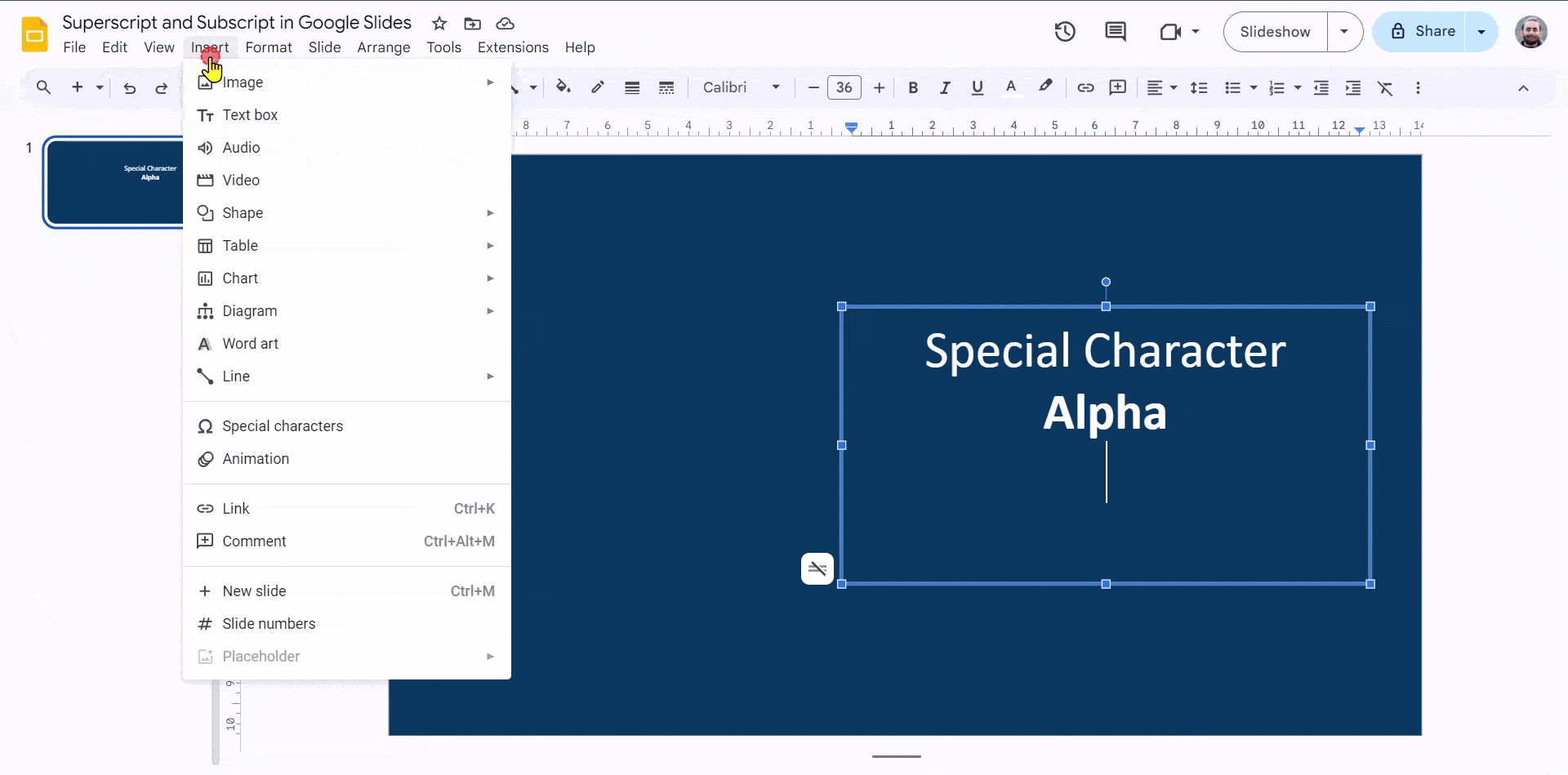 How to Do Subscript and Superscript in Google Slides?