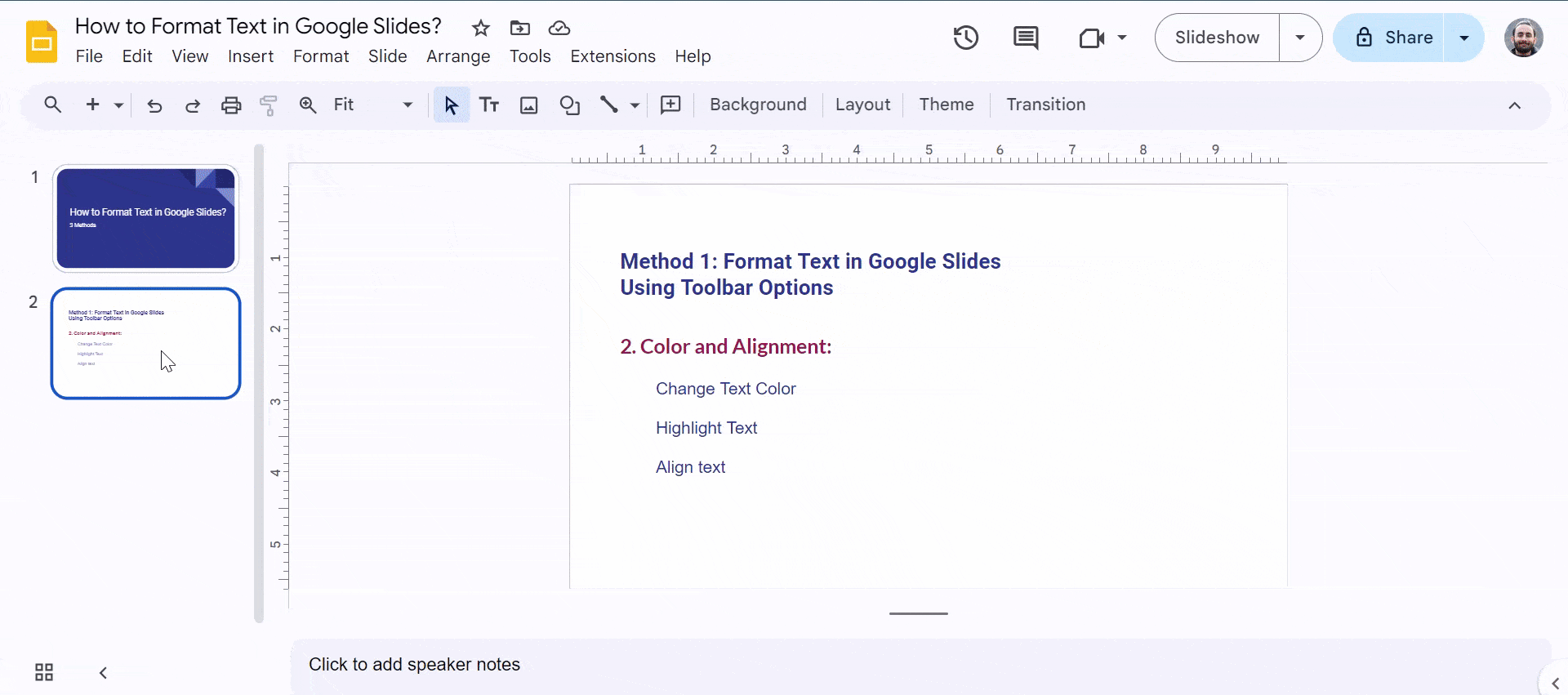 3 Methods to Format Text in Google Slides | SlidesAI