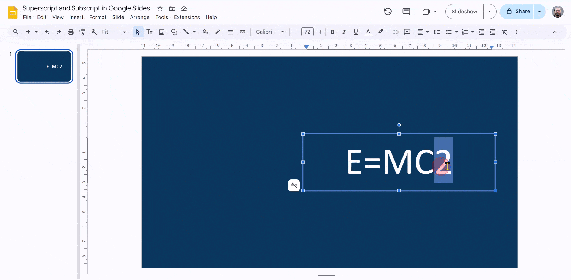 How to Do Subscript and Superscript in Google Slides?