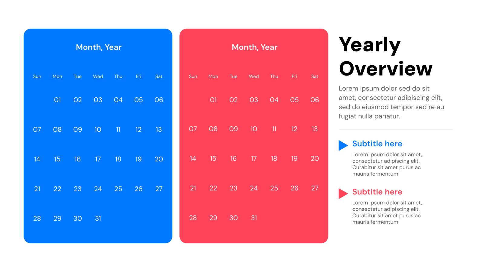 Calendar Presentation Template for PPT and Google Slides