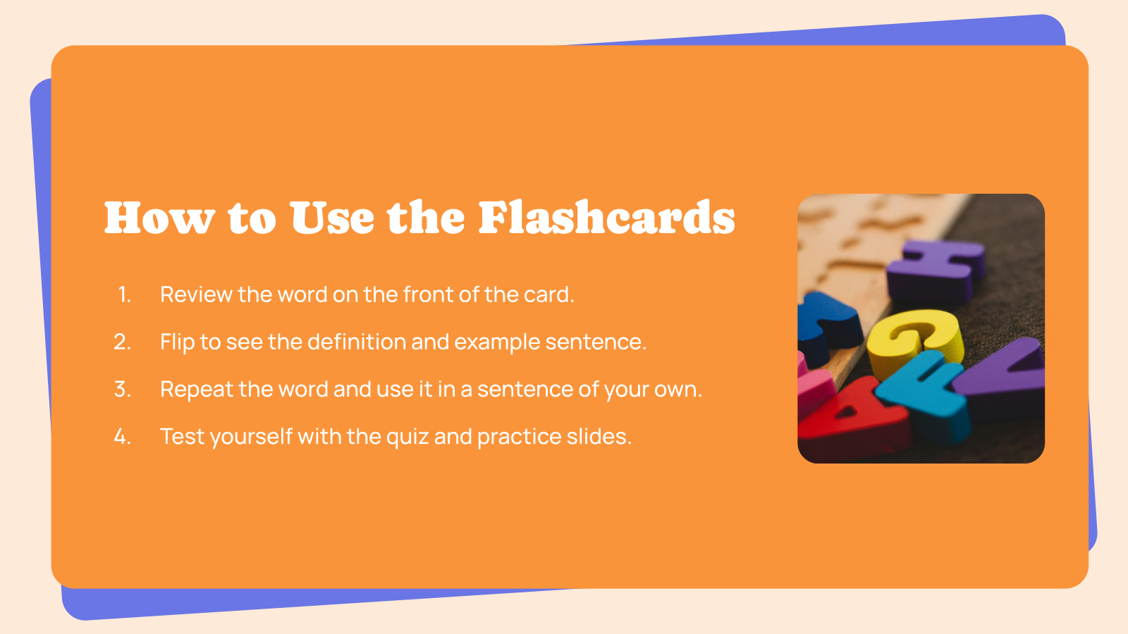 Vocabulary Flashcards Template Designed for Presentations