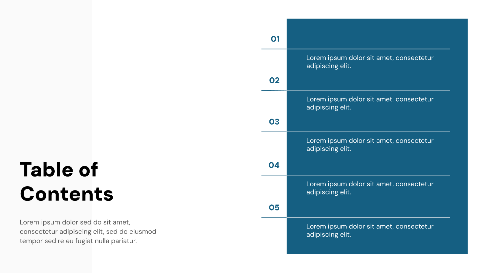 Free Table of Contents Template for Google Slides & PPT