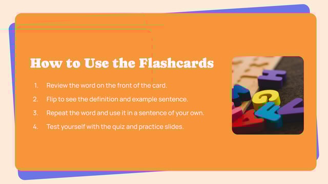 Vocabulary Flashcards Template Designed for Presentations