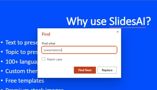 How To Find and Replace Text in PowerPoint | SlidesAI