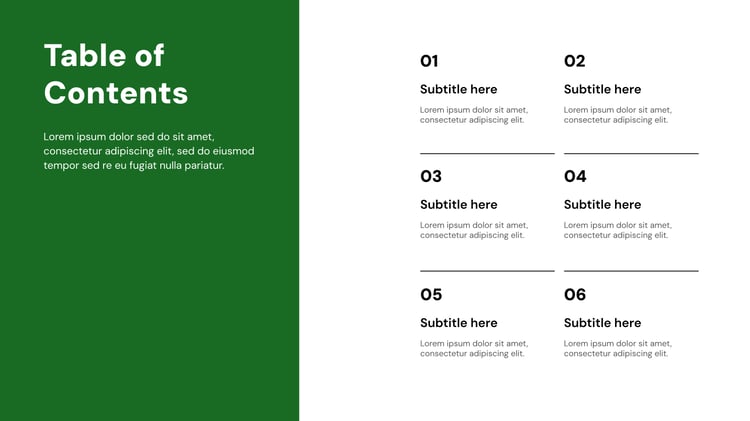 Free Table of Contents Template for Google Slides & PPT