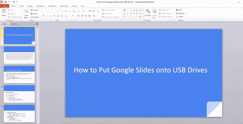 Easy Steps to Put Google Slides onto USB Drives - SlidesAI