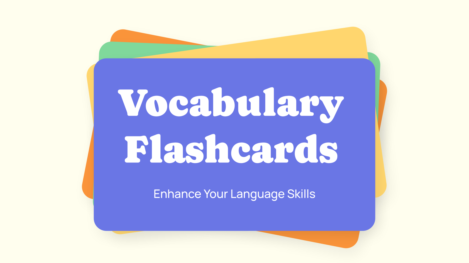 Vocabulary Flashcards Template Designed for Presentations